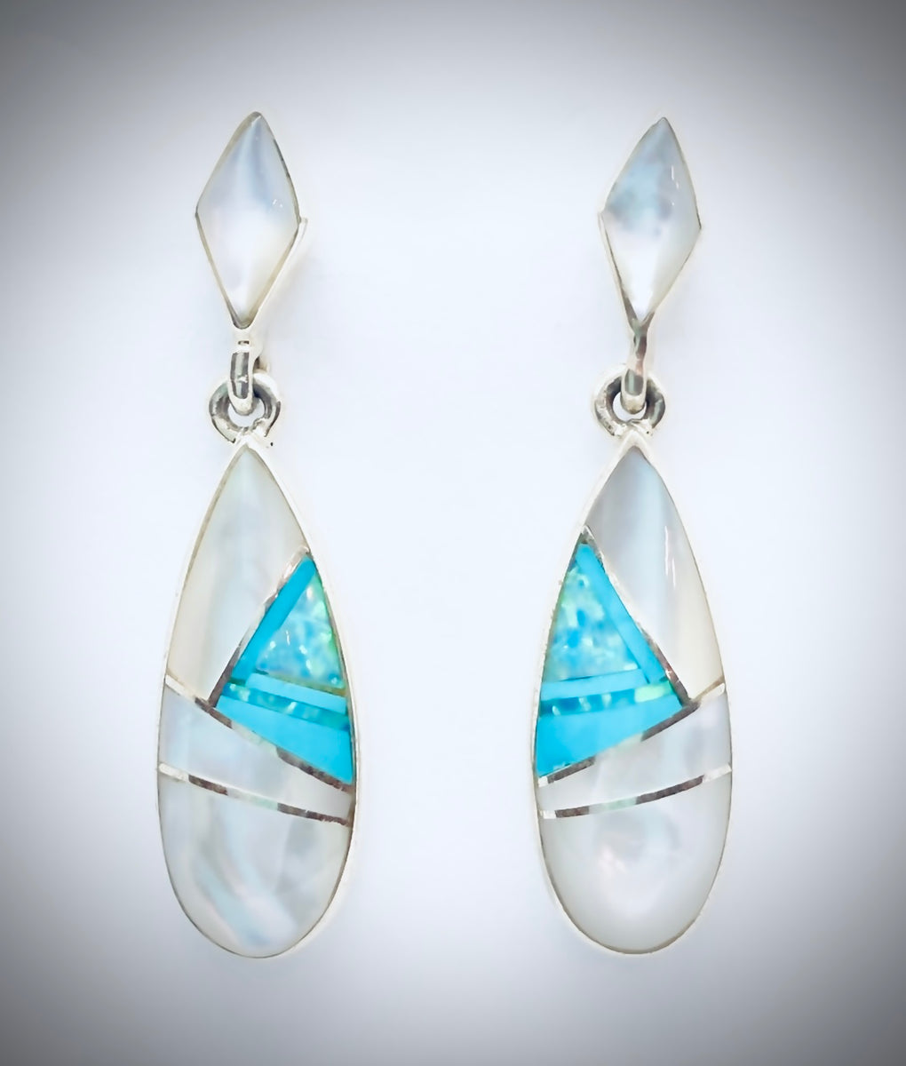 Native american shell & turquoise earring| No.8 Jewelry